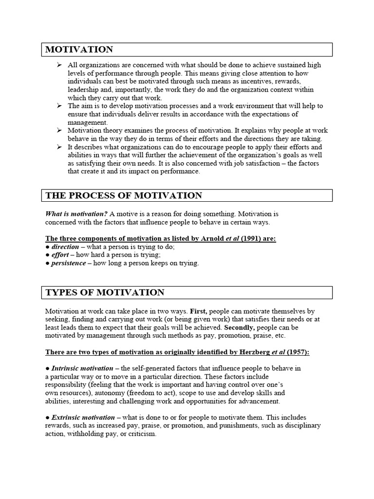 Theories of Motivation in Management | PDF | Motivational | Motivation