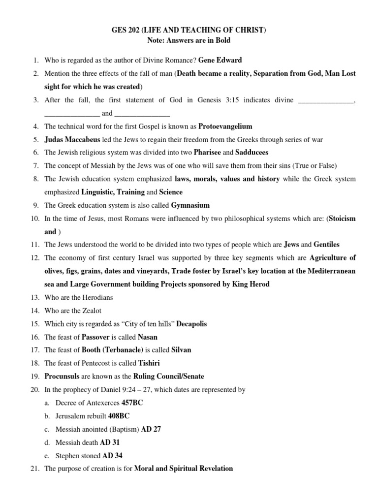 Life and Teachings of Christ Overview | PDF | Gospel Of John | Jesus