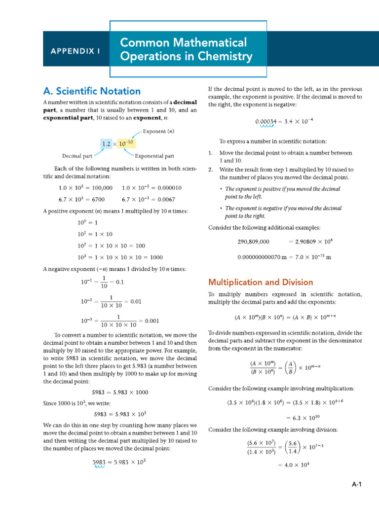 Basic Math For Chemistry | PDF