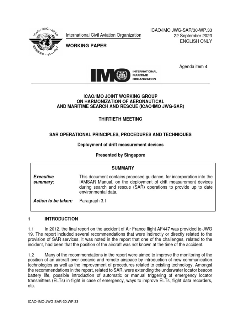 Drift Measurement Devices in SAR Operations | PDF | Search And Rescue ...