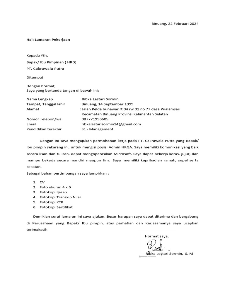 Surat Resign | PDF | Karier & Perkembangan | Bisnis