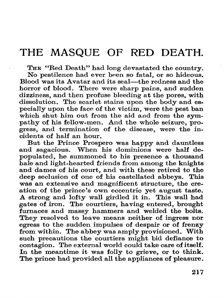 The Masque of Red Death | PDF