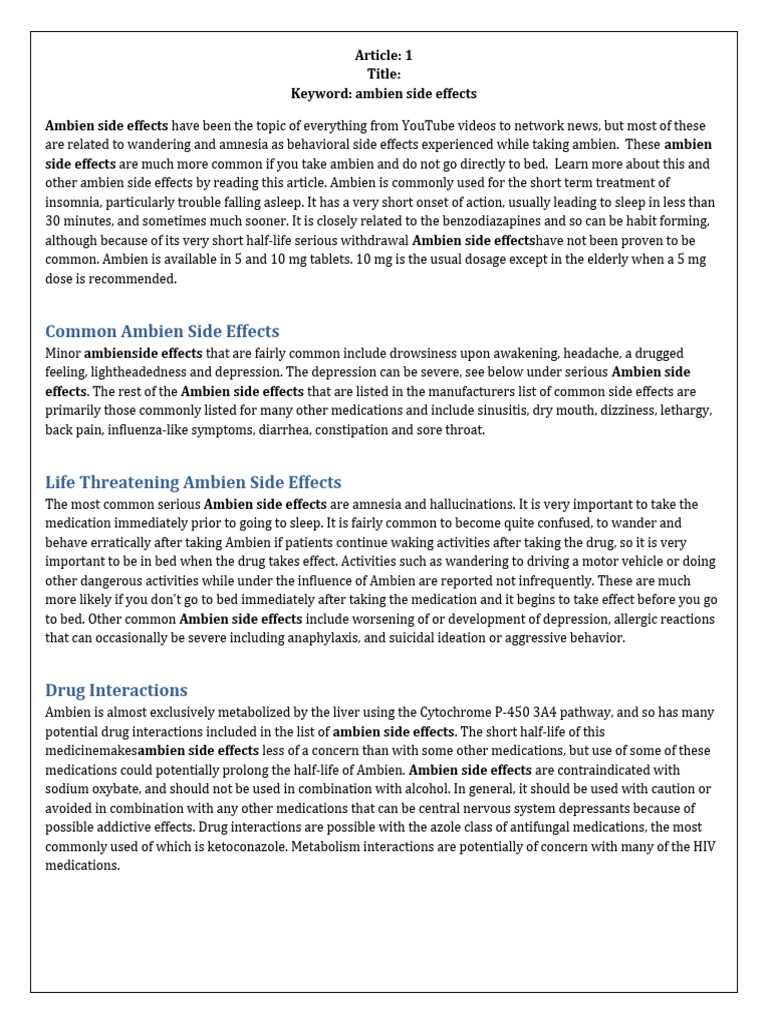 Sideeffects | PDF | Sugar Substitute | Selective Serotonin Reuptake ...