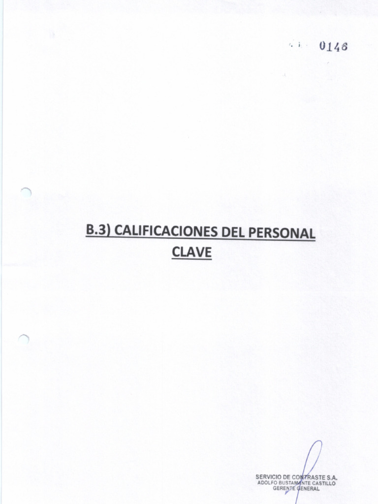 Calificación de Personal Clave | PDF
