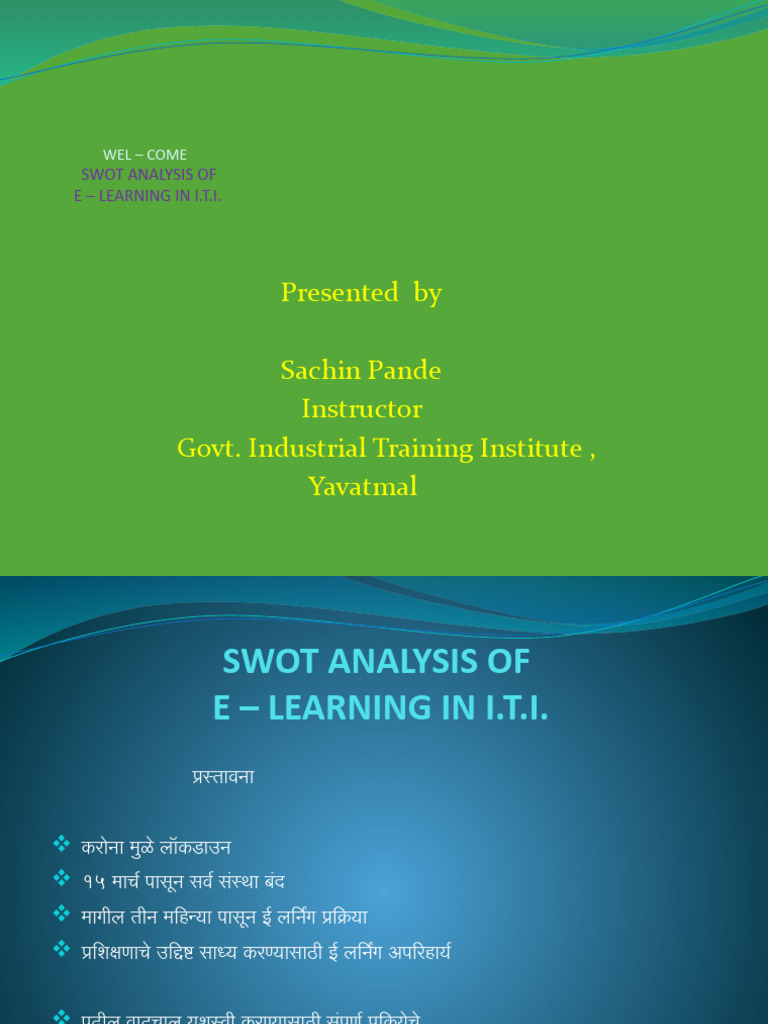 SWOT Analysis of E-Learning in ITIs | PDF | Educational Technology | Learning