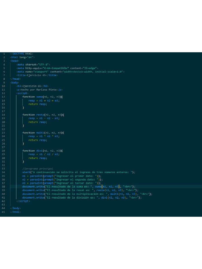 Ejercicio 65 en JS | PDF