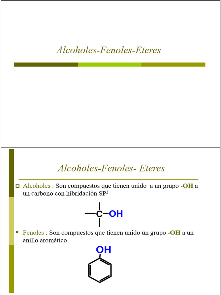 Teórica Alcoholes Fenoles y Eteres - Quimica Organica | PDF