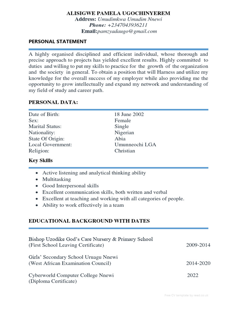 CV Pam | PDF | Learning