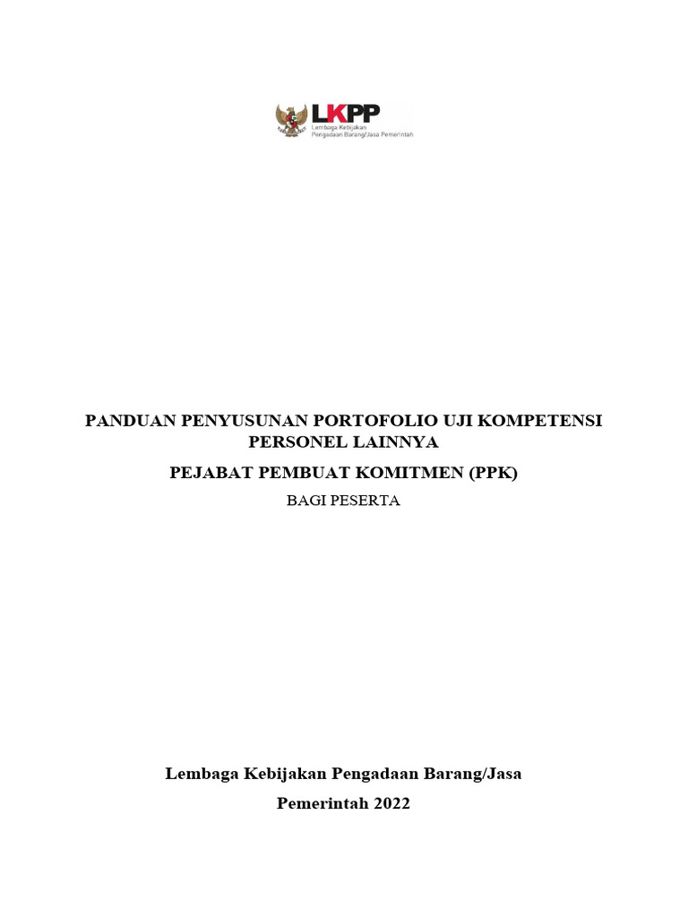 Panduan Penyusunan Portofolio - Pejabat Pembuat Komtimen | PDF | Komputer | Teknologi & Rekayasa