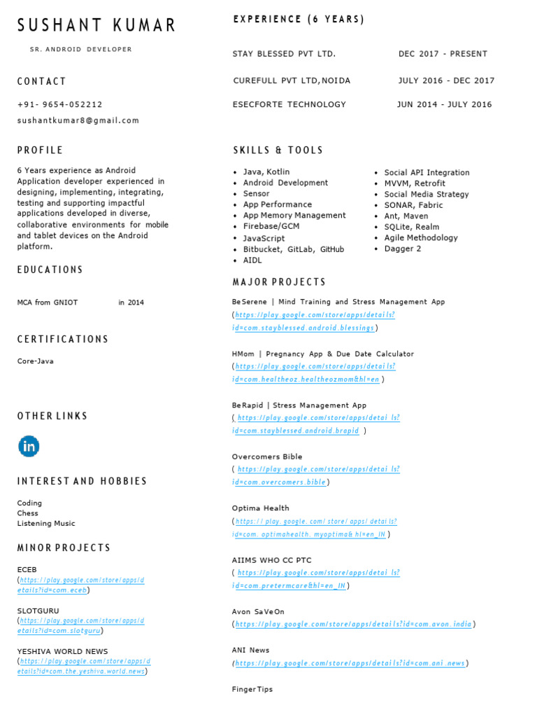 SushantKumar - Backend Devloper - TalentBeacon | PDF | Android (Operating System) | Computing