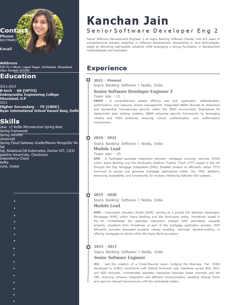 Senior Software Developer Resume | PDF | Software Development | Computing