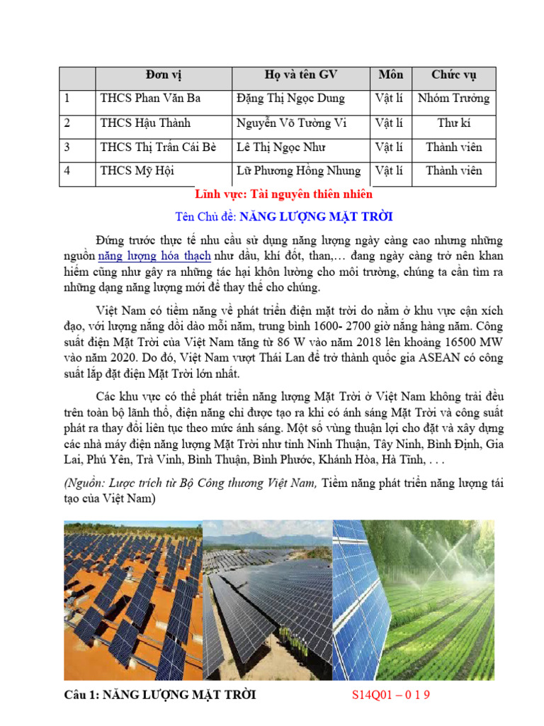 12-PISA - NANG LUONG Mặt trời | PDF