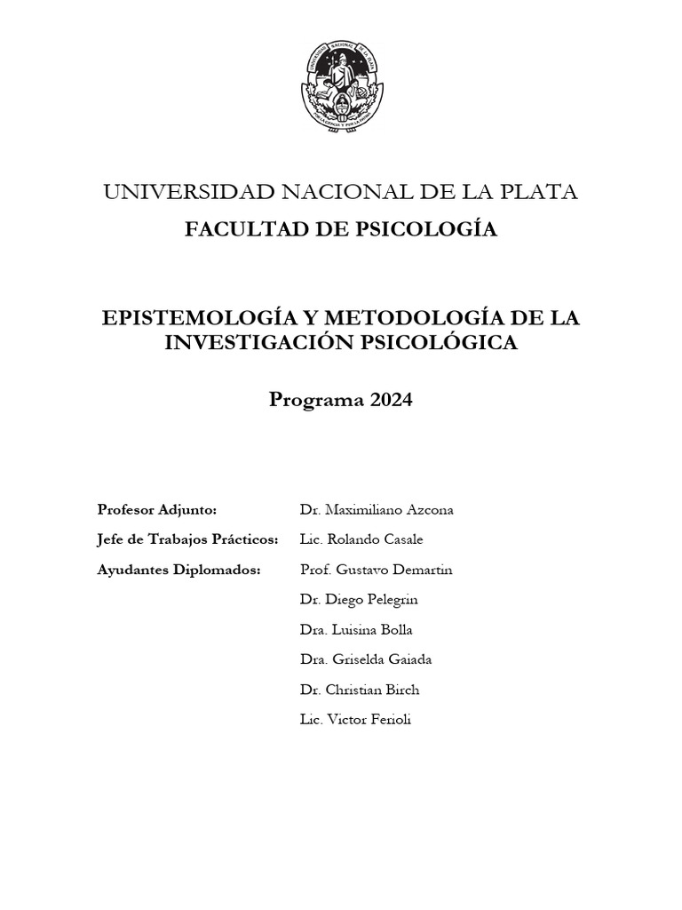 Epistemologia y Metodologia de La Investigacion 2024 | PDF | Karl Popper | Sicología