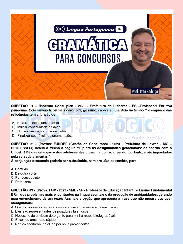 Gramática para Concursos | PDF | Substantivo | Pronome
