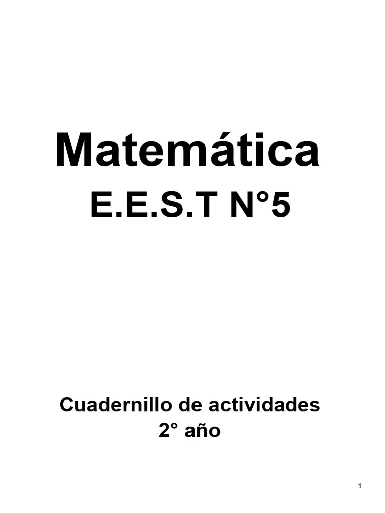 T5 ALUMNOS Guía anual 2 año | PDF | Matemática Elemental | Matemáticas