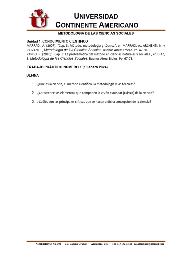 Cuadernillo Metodologia de Las Ciencias Sociales | PDF