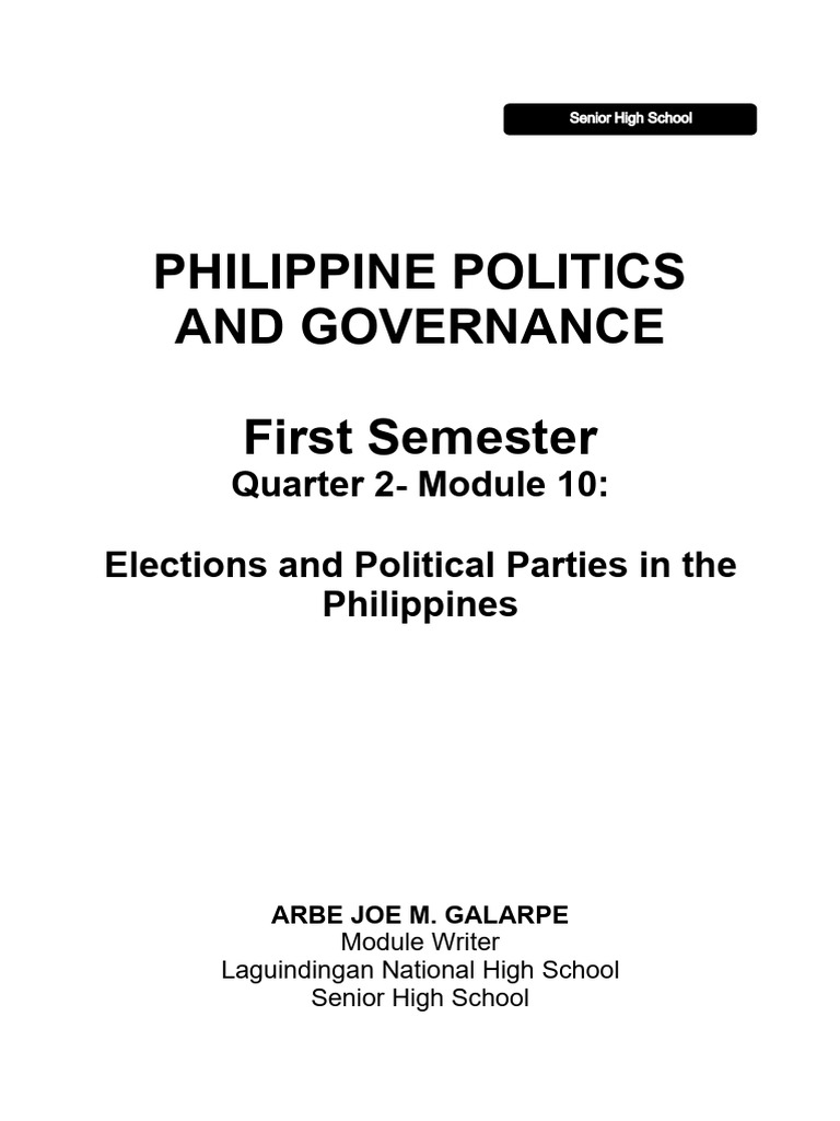 Philippine Elections and Political Parties | PDF | Commission On ...
