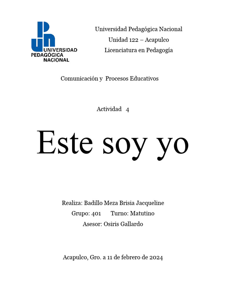 este soy yo | PDF | Experiencia | Realidad