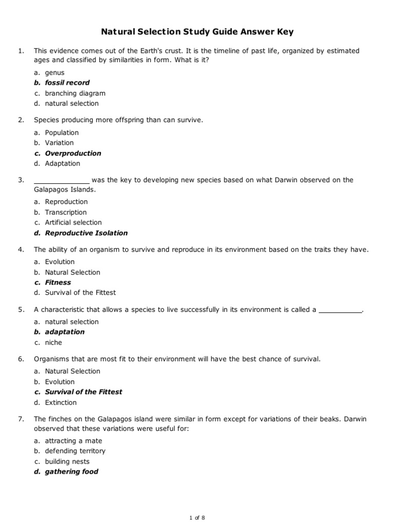 natural_selection_study_guide_key | PDF