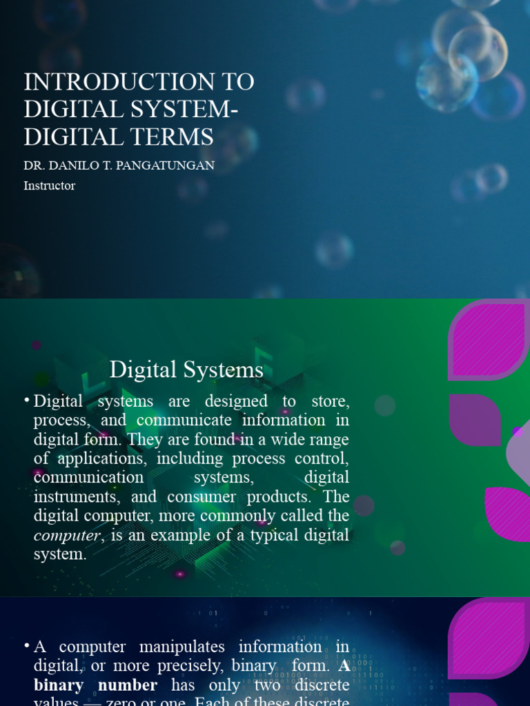 Introduction To Digital System-Digital Terms | PDF | Random Access ...