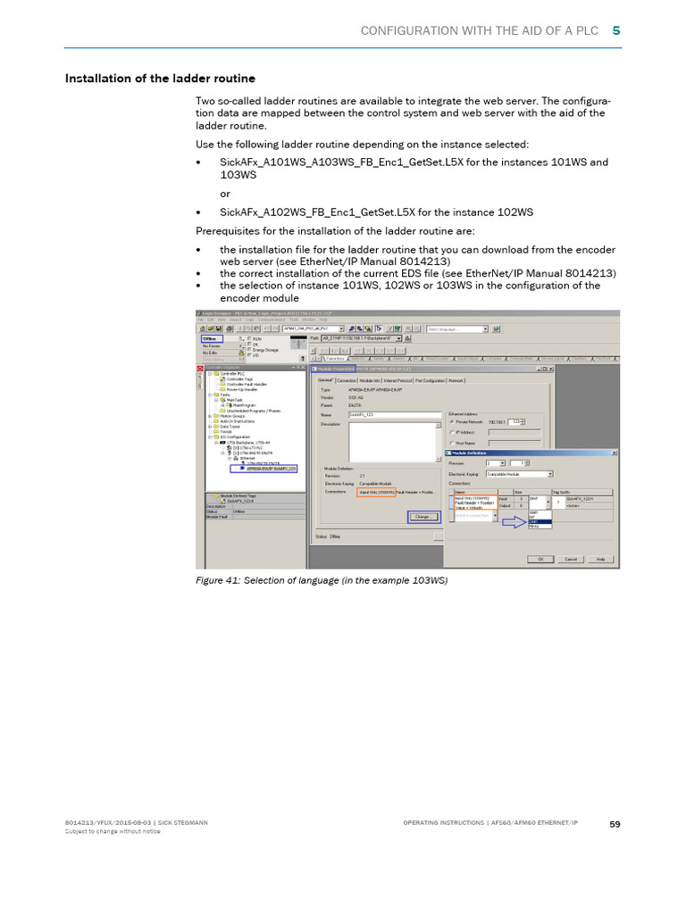PLC Configuration for AFS60/AFM60 | PDF