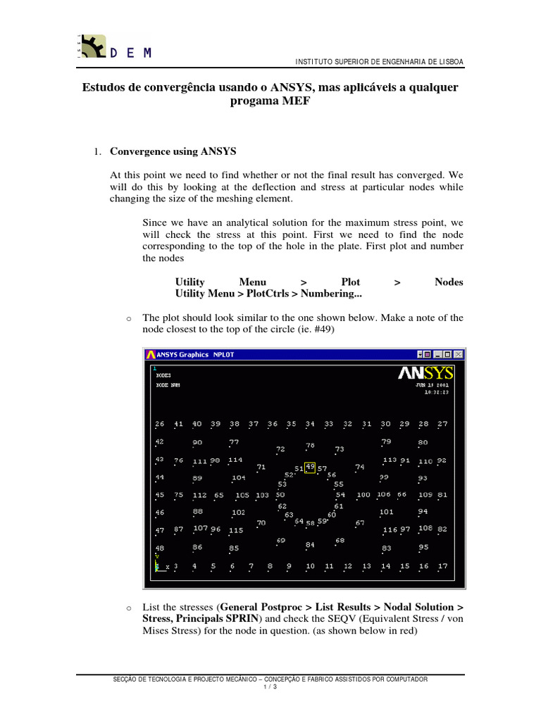 ANSYS Convergence Study for Stress Analysis | PDF | Applied Mathematics