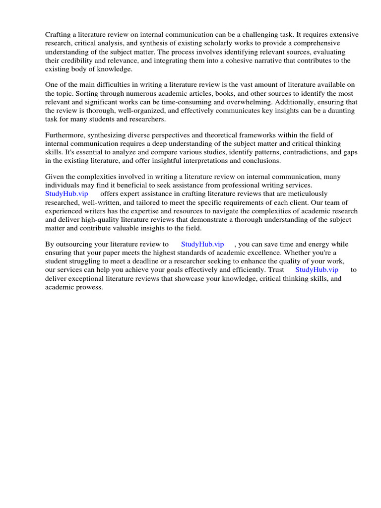 Internal Communication Literature Review | PDF | Communication ...