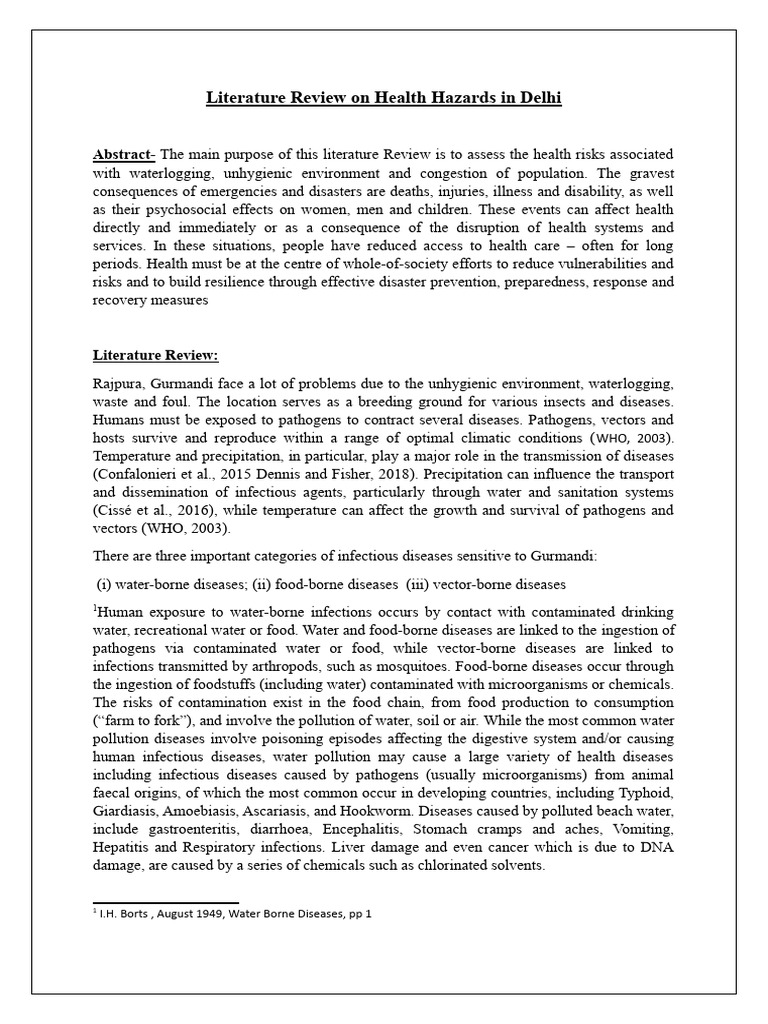 Literature Review Diseases | PDF | Infection | Fires