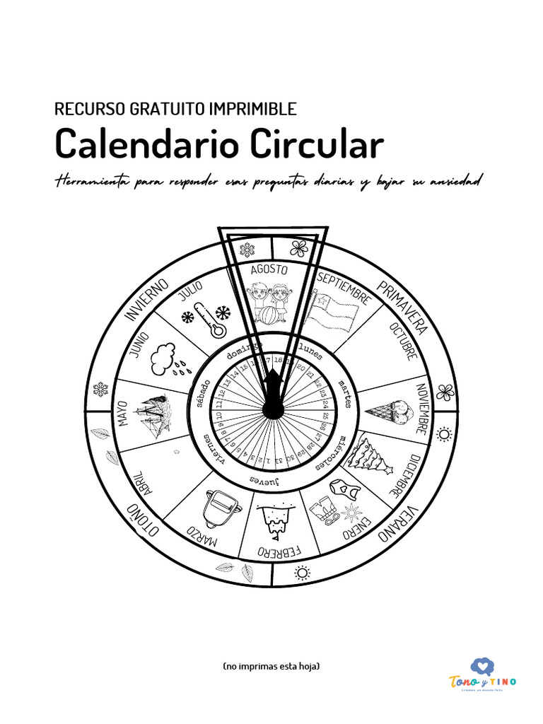 Calendario Circular Imprimible Gratis | PDF | Trabajo de oficina ...