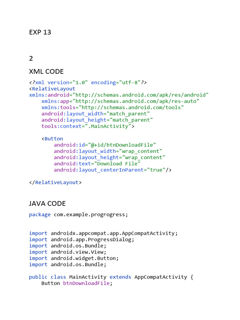 Exp 13 | PDF | Android (Operating System) | Computing Platforms