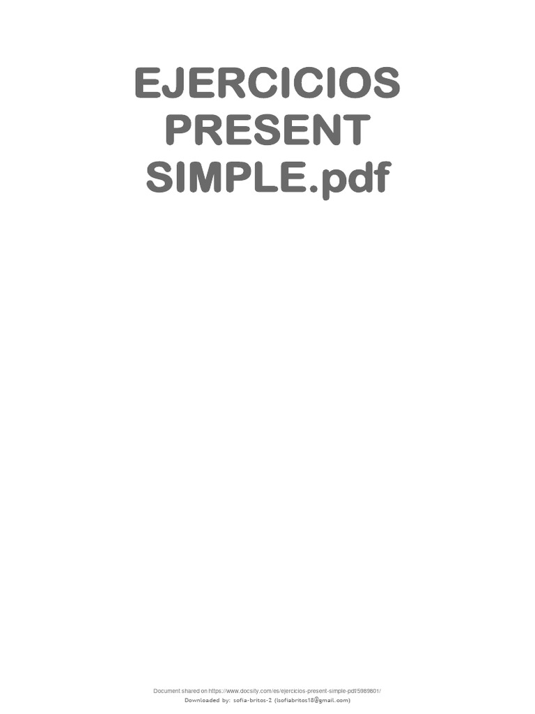 Ejercicios Present Simple PDF | PDF | Linguistics | Grammar