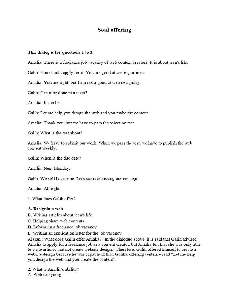 Tugas Soal Bahasa Inggris | PDF | Dialogue | Human Communication