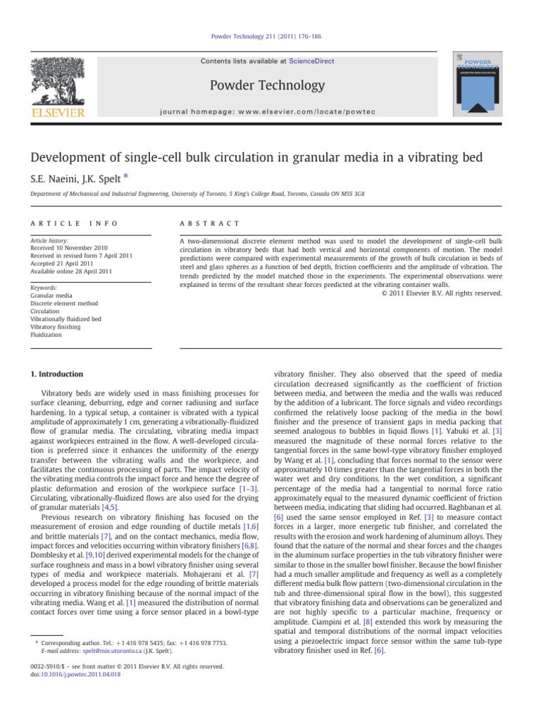 2011 - Development of Single-Cell Bulk Circulation in Granular Media in ...