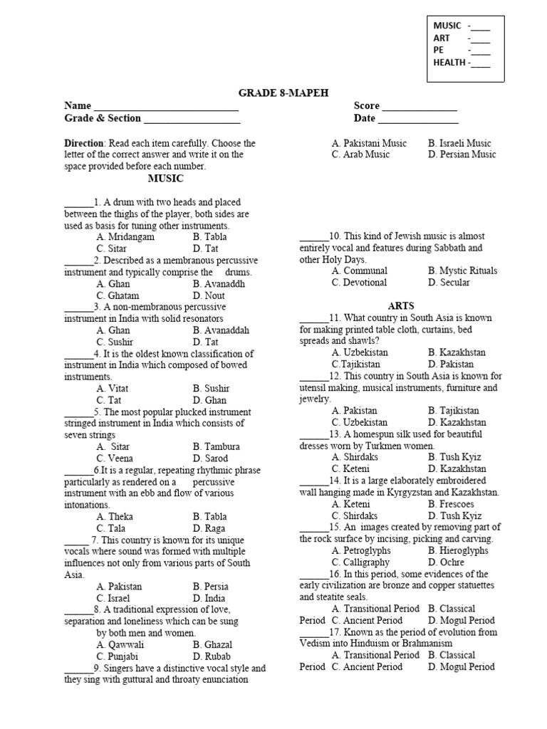 Mapeh Grade 8 Third Quarter | PDF | Pathogen | Parasitism