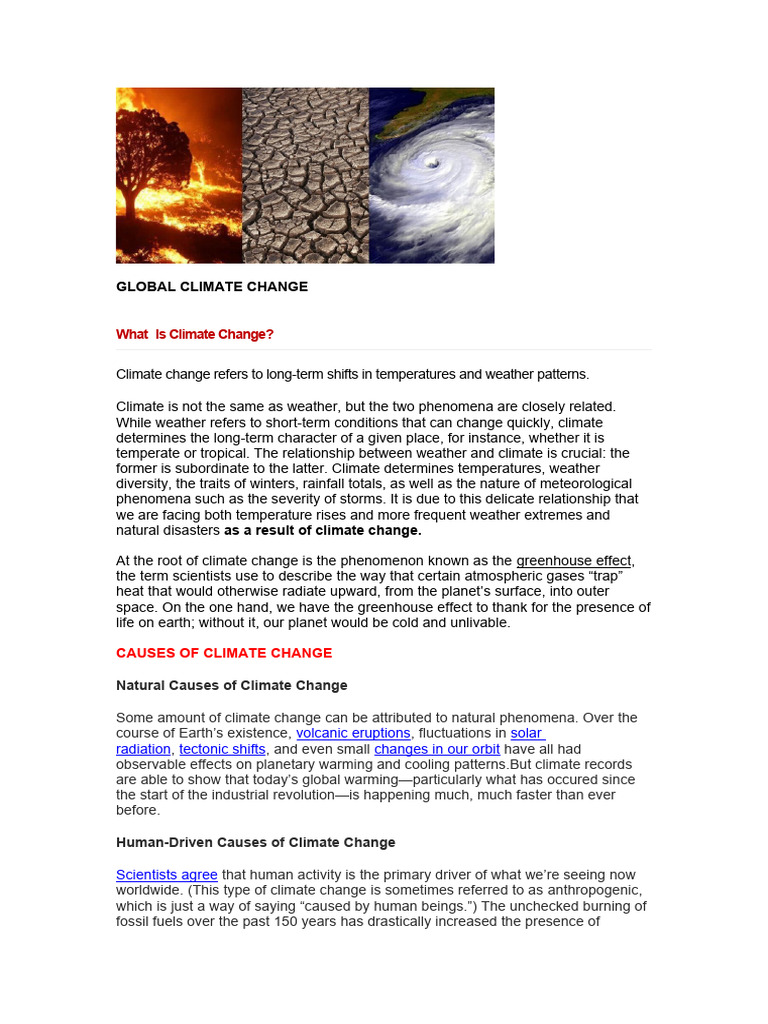 Climate Change Pdf Climate Change Greenhouse Gas