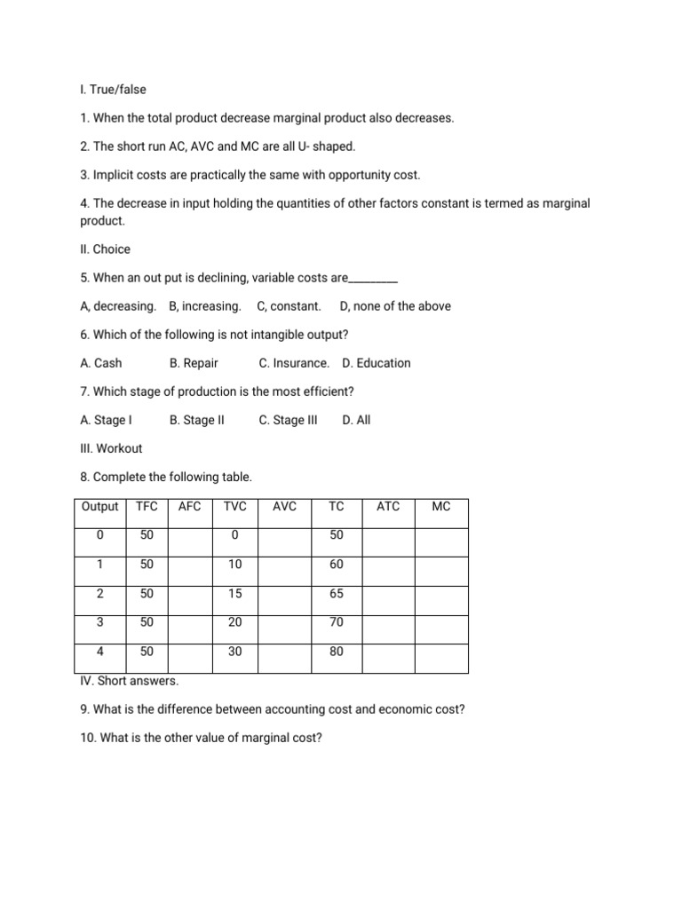 Economics Questions On Unit 5 | PDF