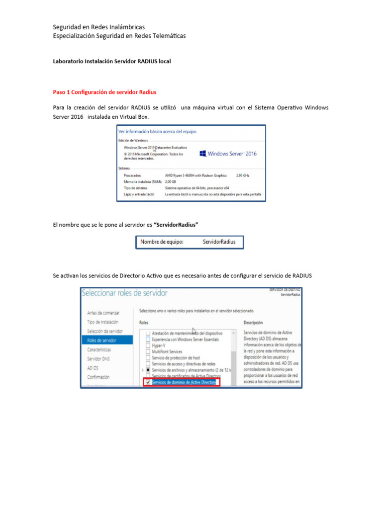 Instalacion Servidor Radius Windows | PDF