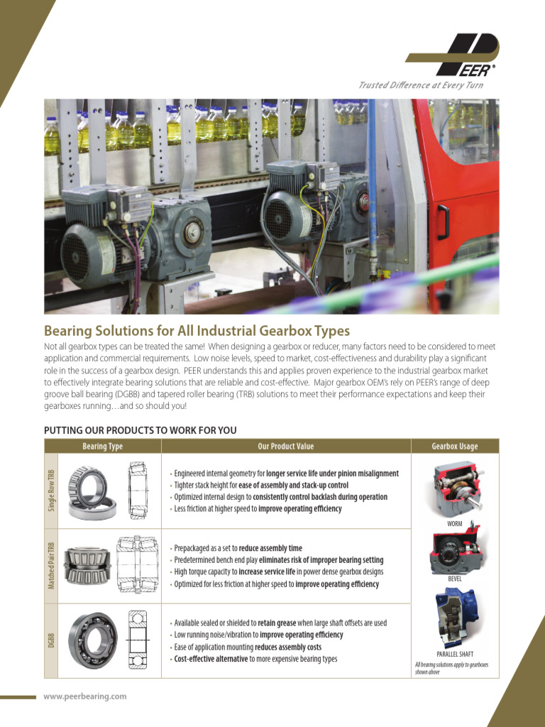 PEER Bearings For Gearboxes | Download Free PDF | Bearing (Mechanical ...