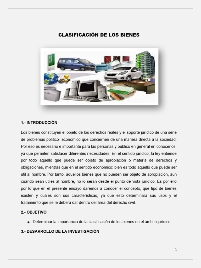 Clasificacion de Los Bienes | PDF