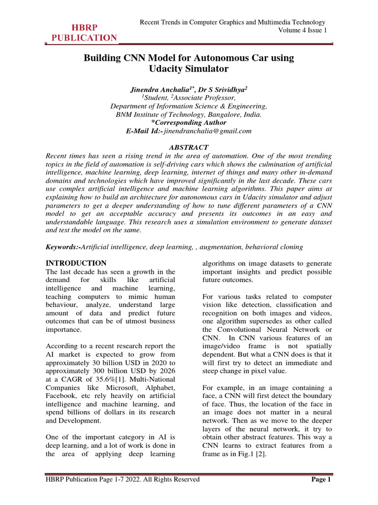 Autonomous Car CNN Model Guide | PDF | Deep Learning | Artificial ...