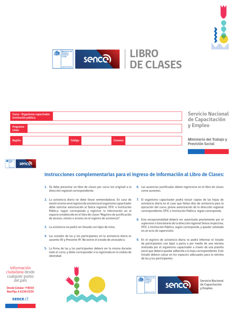 Libro de Clases Sence 2023 v3 | PDF