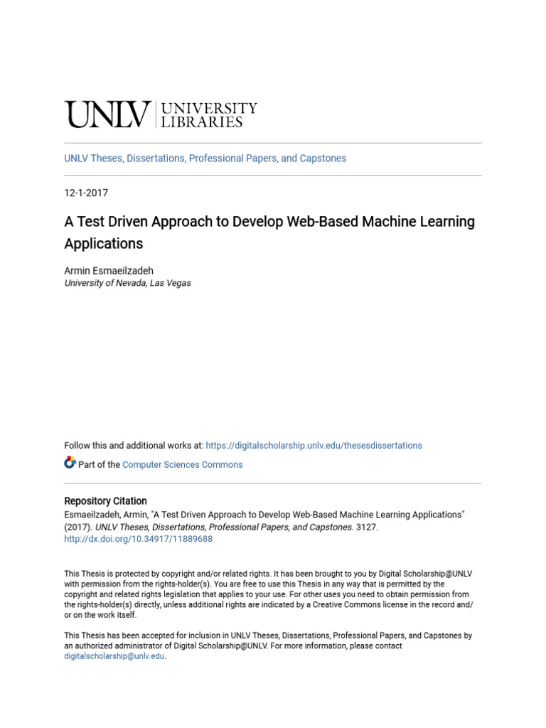 A Test Driven Approach To Develop Web-Based Machine Learning Appl | PDF