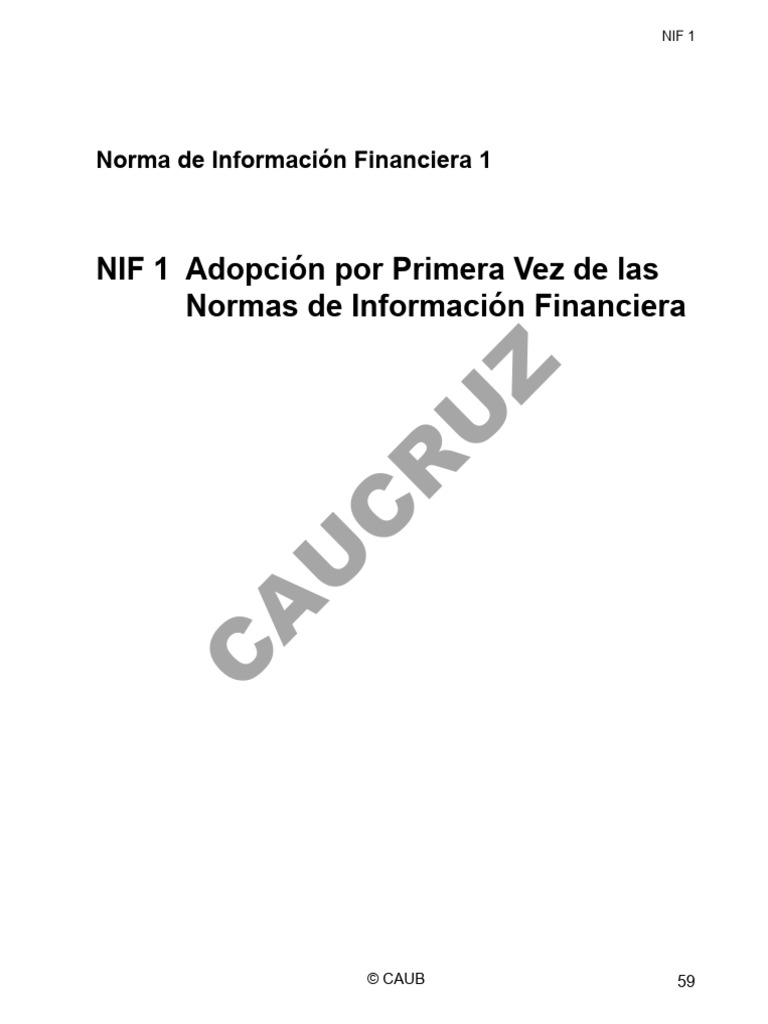 NIF 1 Norma Inf Financiera | PDF | normas internacionales de ...
