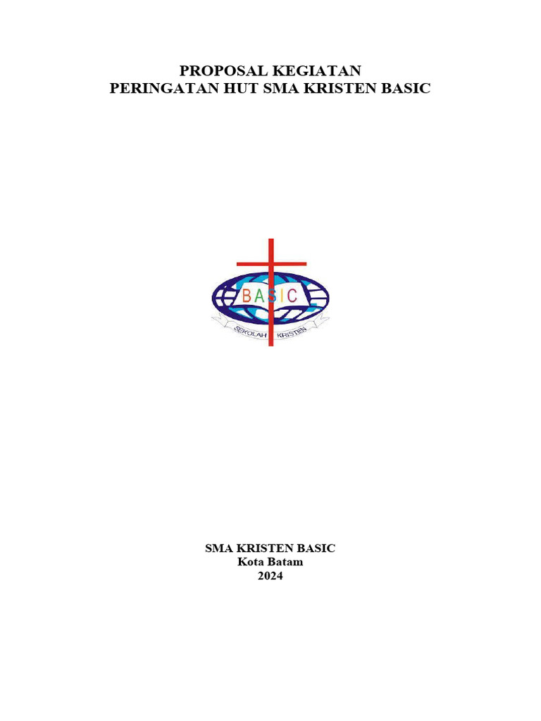 Proposal HUT SMA Kristen Basic Batam | PDF