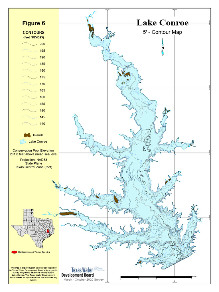 Conroe20 ContourMap | PDF | Cartography | Map