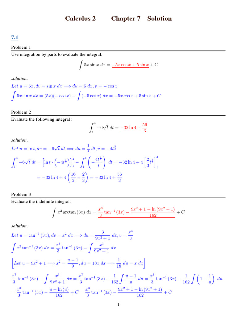 Calculus 2 CH7 | PDF | Algebra | Calculus