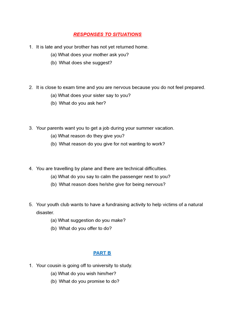 A & B Questions For Spanish Orals | PDF | Career & Growth | Sports ...