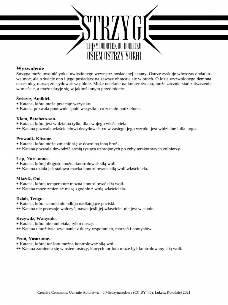 Strzygi - OOY Tajny SUPL PF | PDF