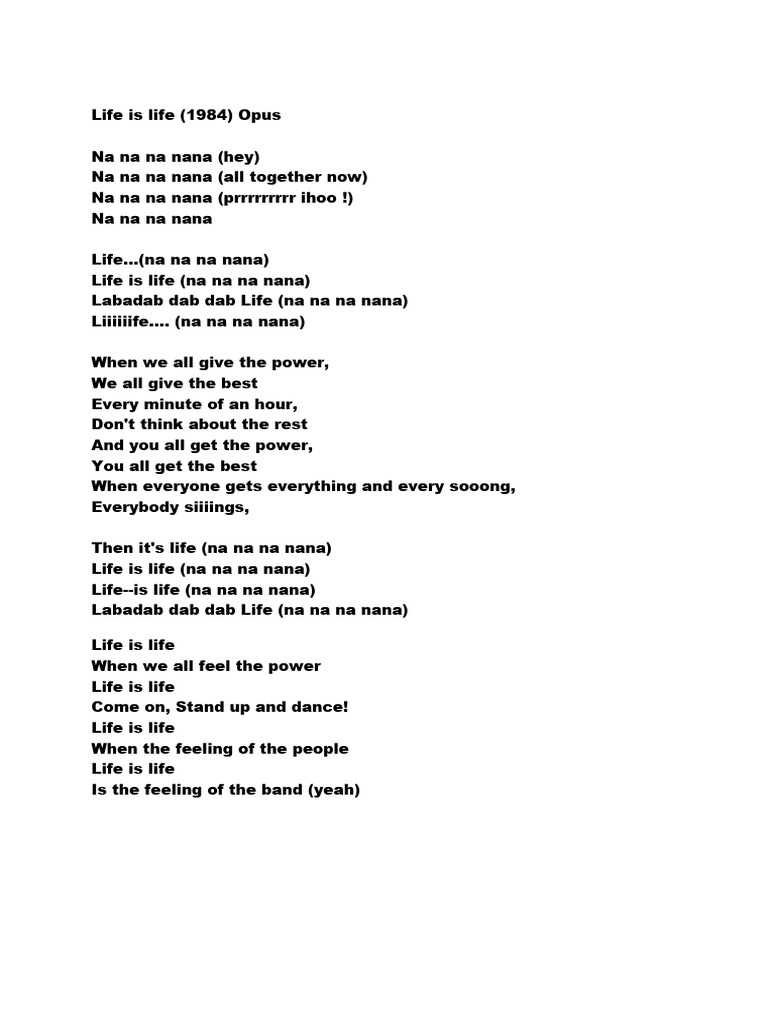 Life Is Life | PDF | Art