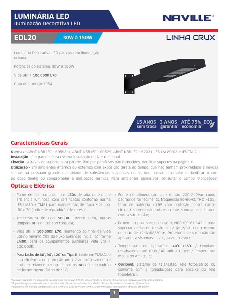 Catalogo Luminaria Pública Decorativa LED SMD EDL20 - Min | PDF | Diodo emissor de luz | Fonte ...